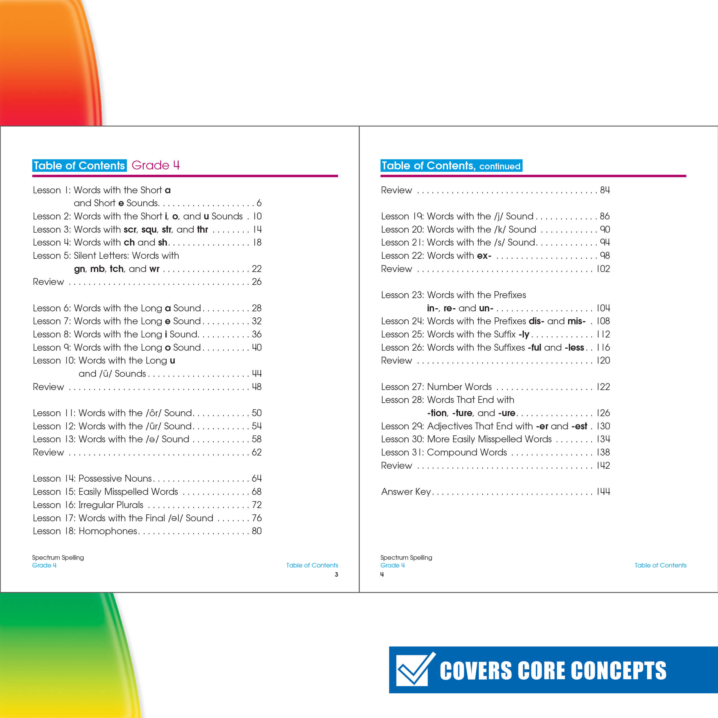 Grade 4 Spectrum Spelling Workbook eBook (PDF)