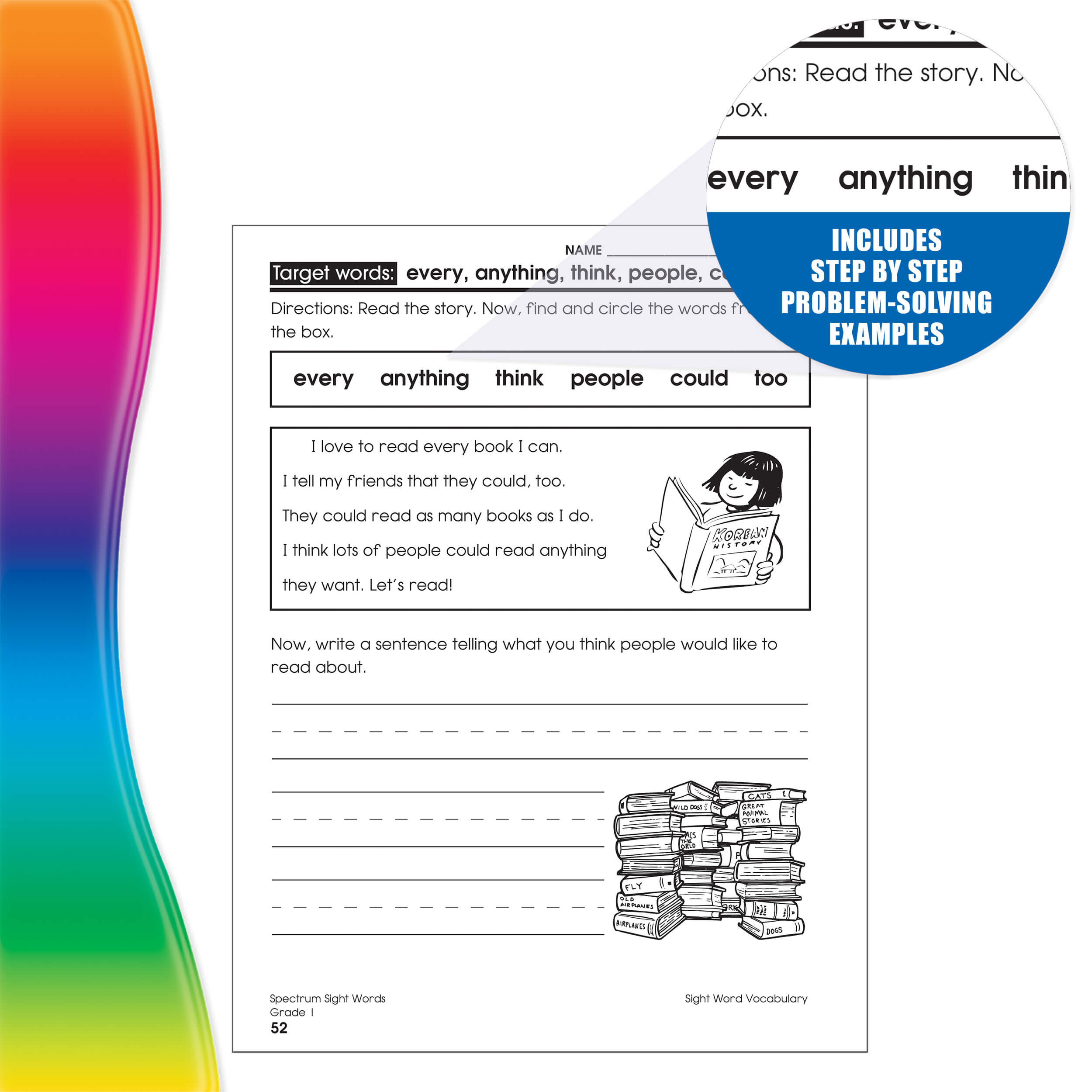 Grade 1 Spectrum Sight Words Workbook eBook (PDF)