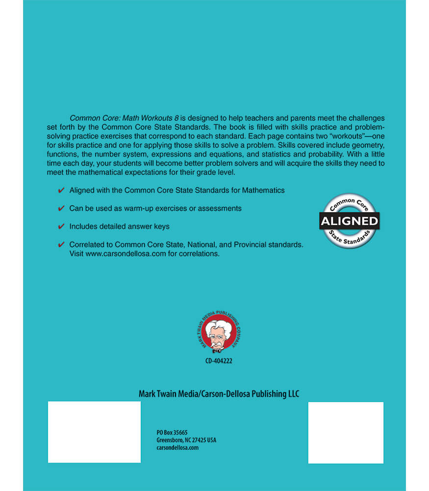 Grade 8 Common Core Math Workouts Resource Book eBook (PDF)
