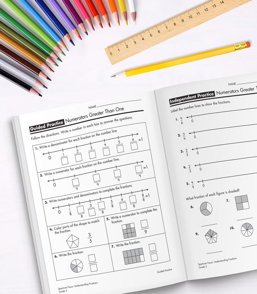 Spectrum Focus: Understanding Fractions Workbook Grade 3 eBook