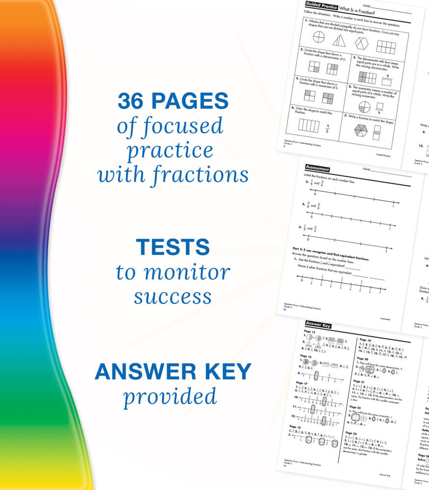 Spectrum Focus: Understanding Fractions Workbook Grade 3 eBook