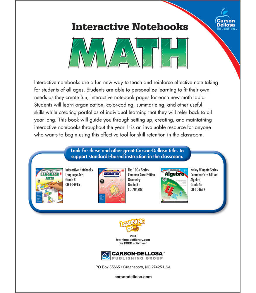 Grade 8 Interactive Notebooks: Math Resource Book eBook (PDF)