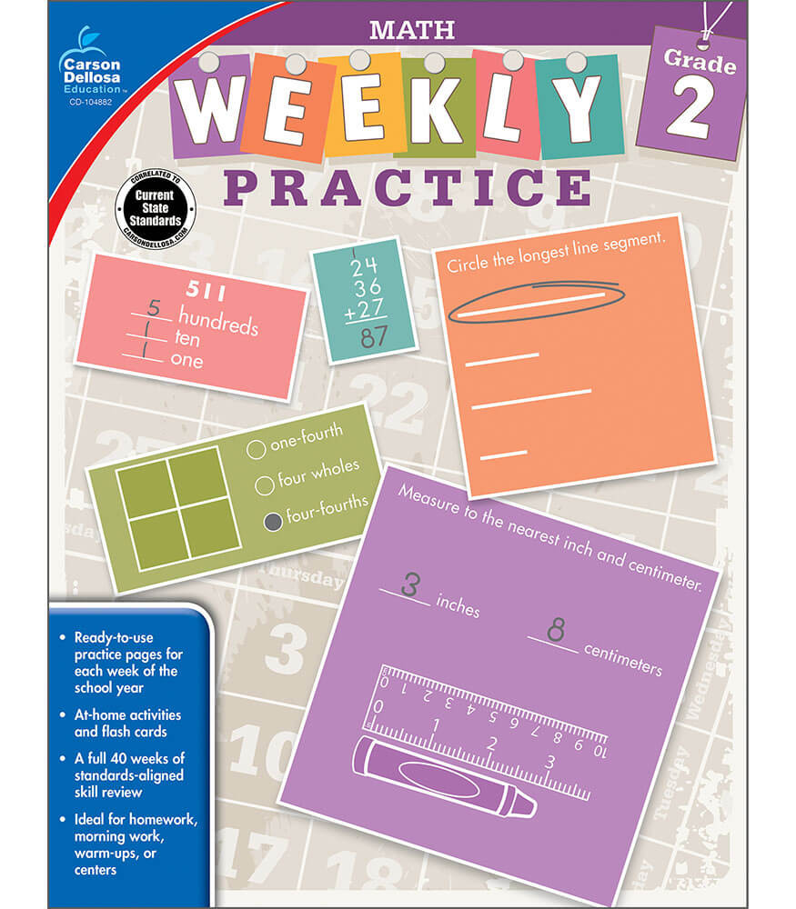 Weekly Practice: Math Workbook Grade 2 eBook