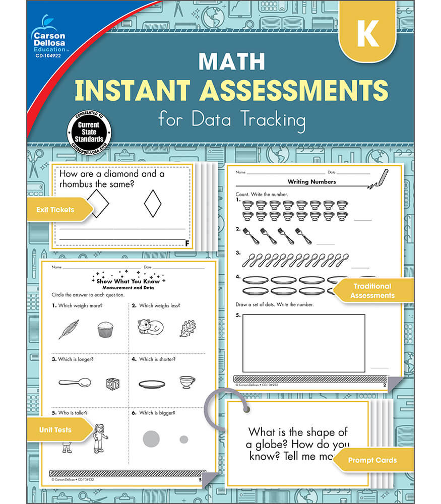 Grade K Math Instant Assessments for Data Tracking Resource Book eBook ...
