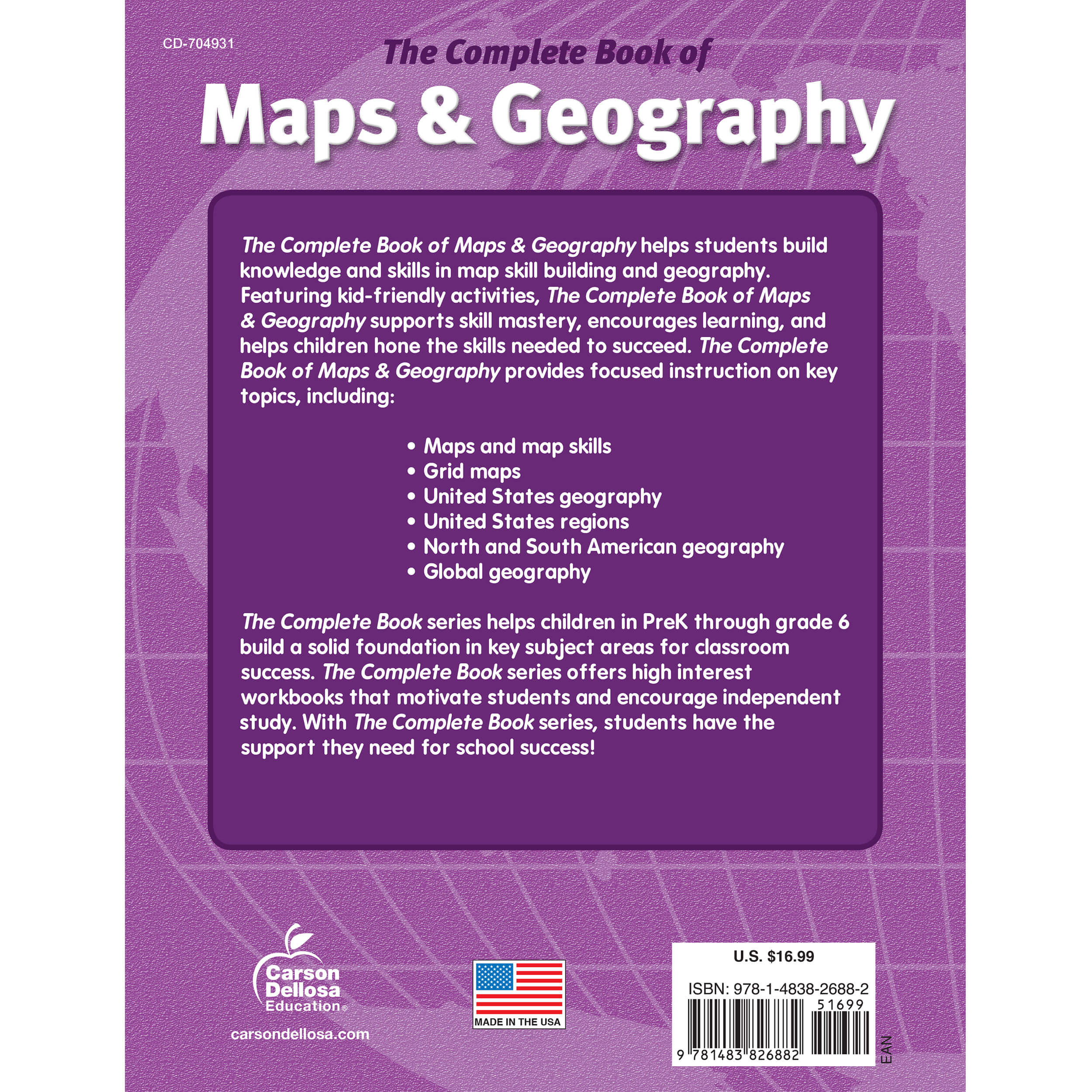 Grade 3-6 The Complete Book of Maps & Geography Workbook eBook