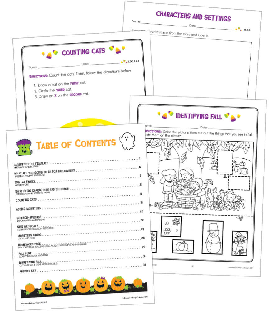 Halloween Holiday Printable Collection Grade K