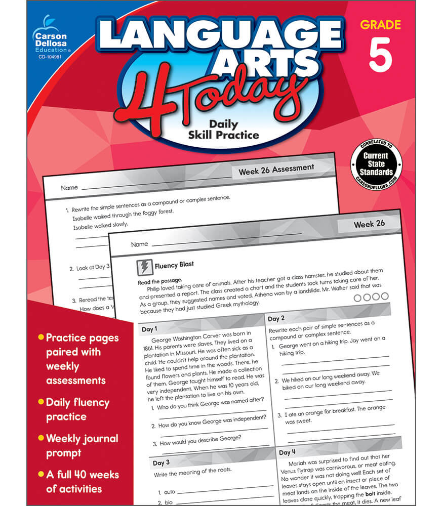 Grade 5 Language Arts 4 Today Workbook eBook (PDF)