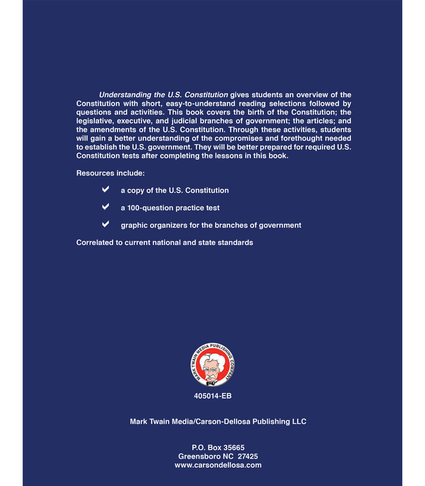 Grade 5-12 Understanding the U.S. Constitution Workbook eBook (PDF)