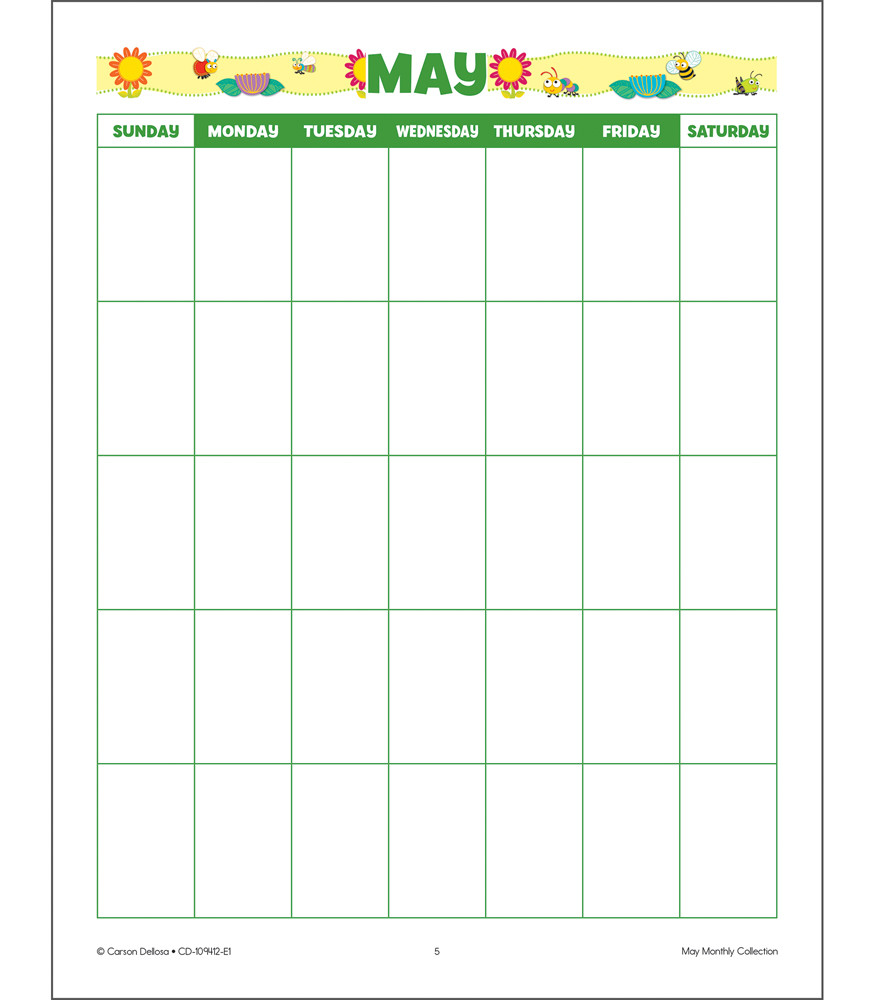 May Monthly Printable Collection Grade 4