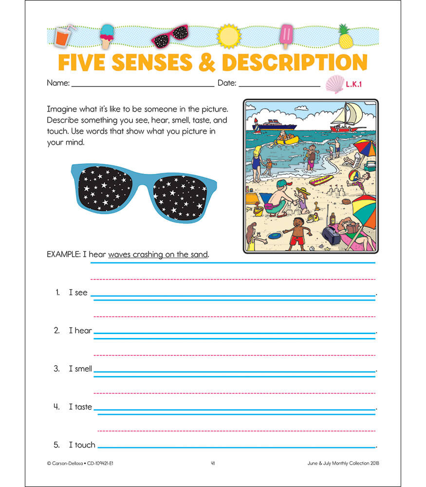 June and July Monthly Printable Collection Grade K