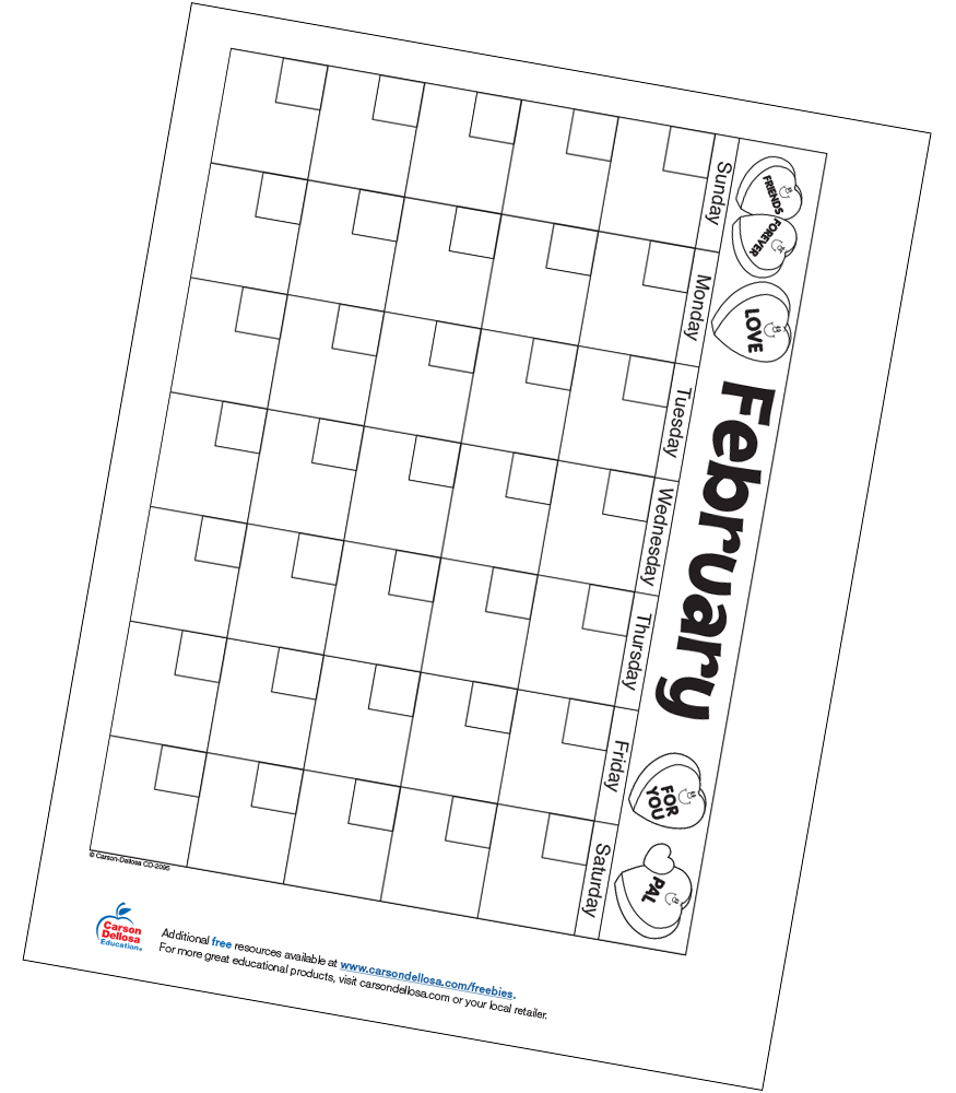 February Calendar Free Calendar | Carson Dellosa