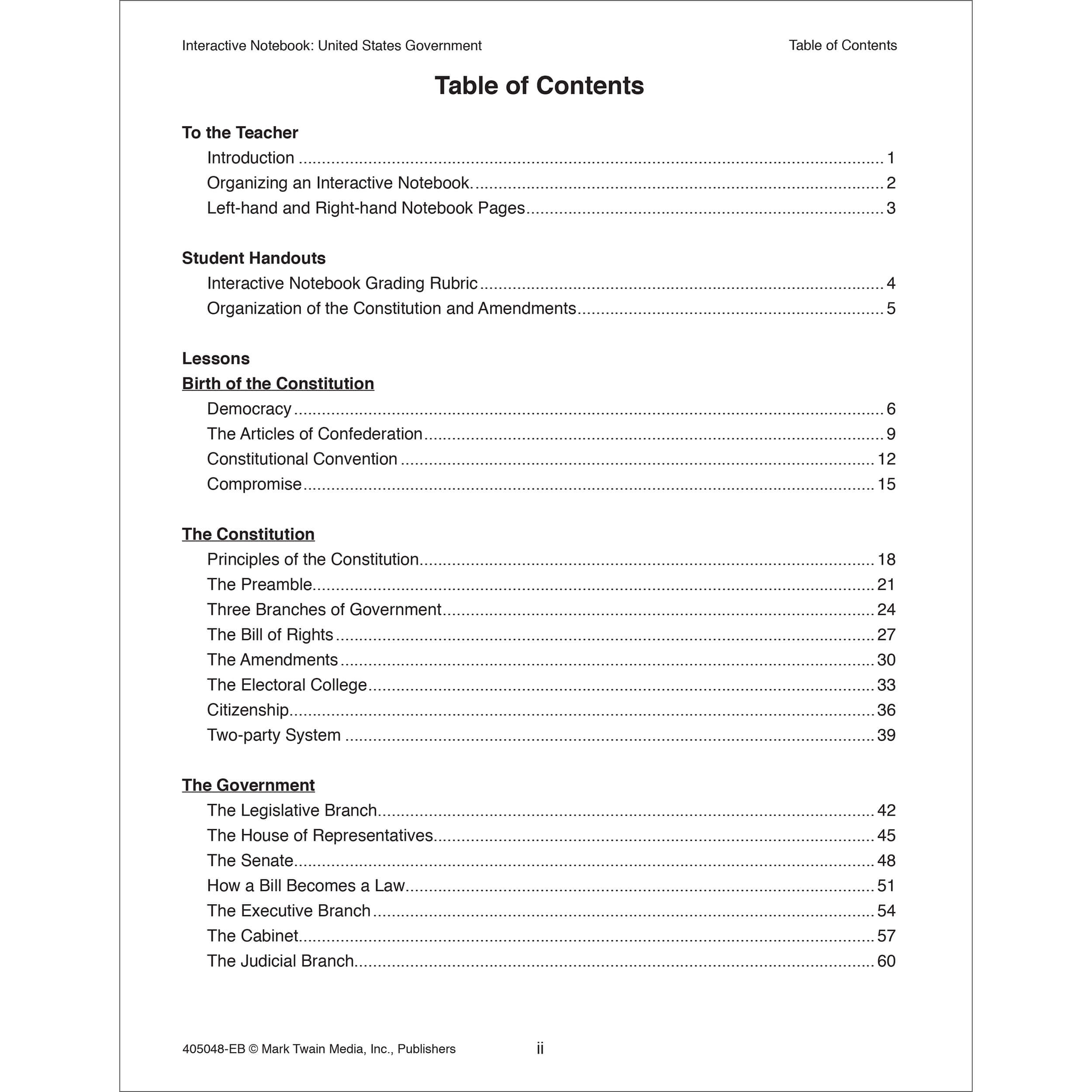 Grade 5-8 Interactive Notebook: United States Government Resource Book ...