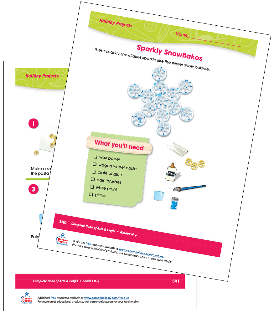 Sparkly Snowflakes Craft Free Activity | Carson Dellosa