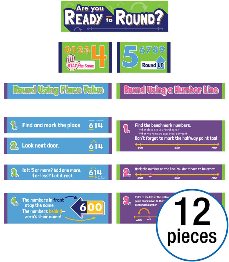 Grade 2-5 Rounding Numbers Mini Bulletin Board Set