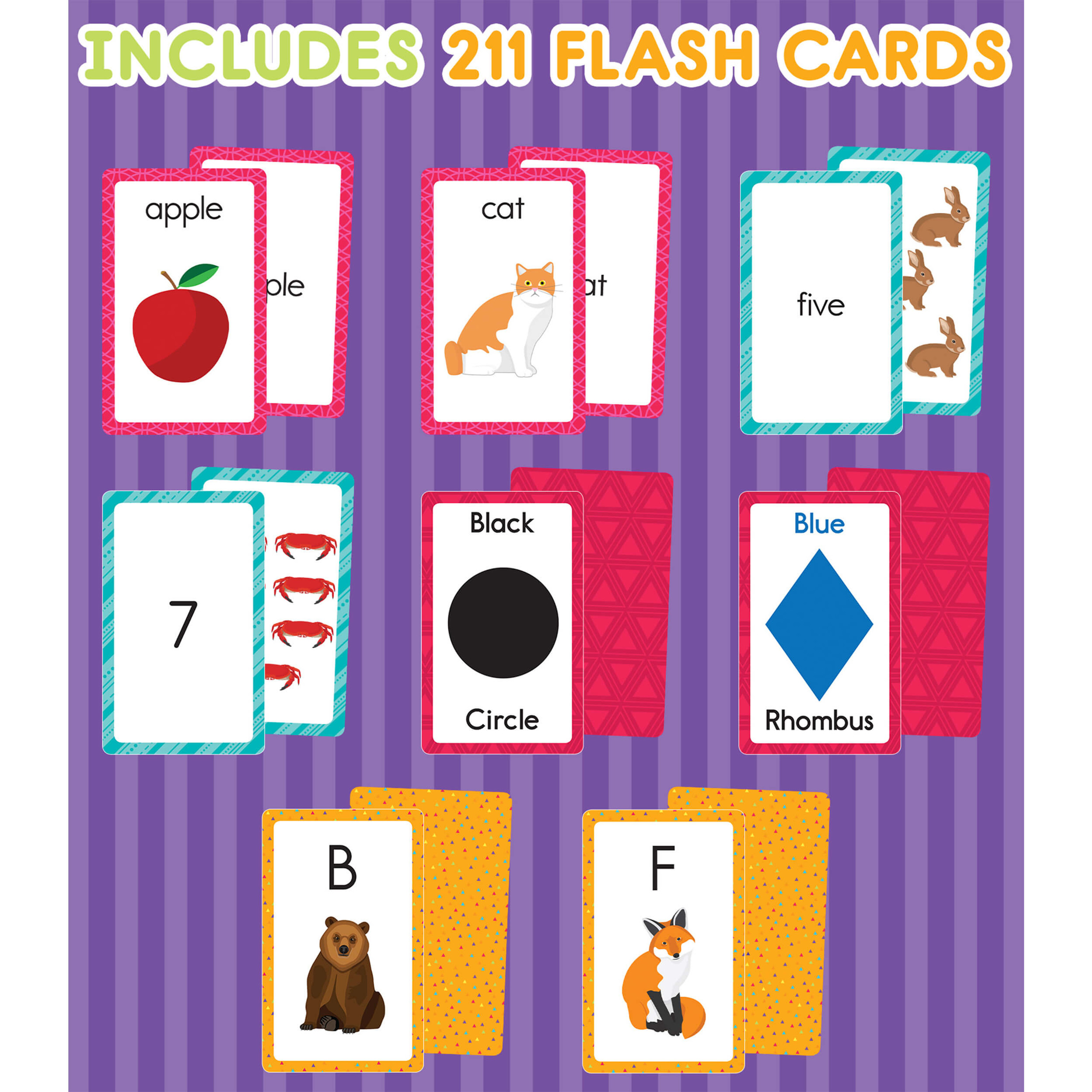 Grade PK-1 4-Pack Early Learning Flash Card Bundle Early Learning