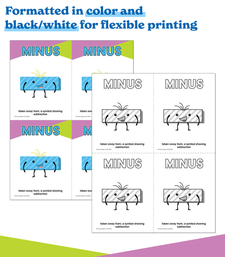 In a Flash: Intro to Addition & Subtraction Printable Collection Grade K-1