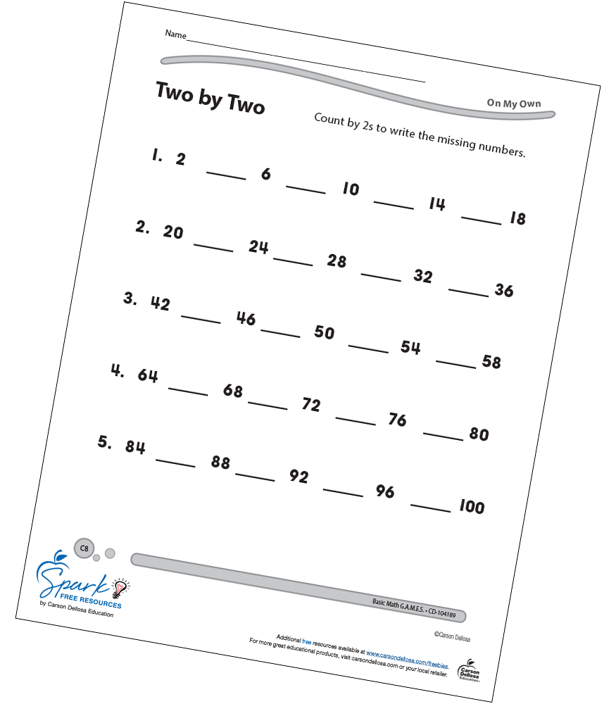 Two by Two Free Printable | Carson Dellosa