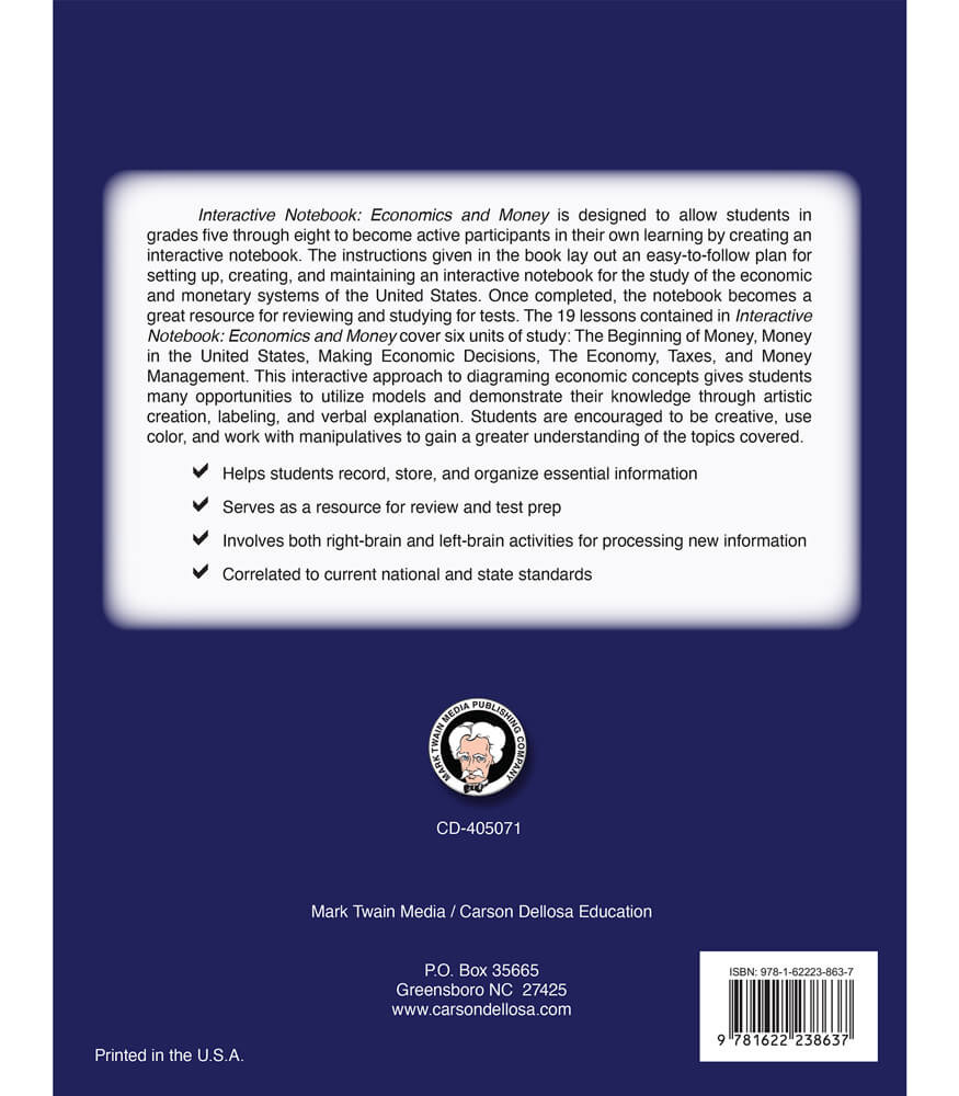 Grade 5-8 Interactive Notebook: Economics and Money Resource Book eBook