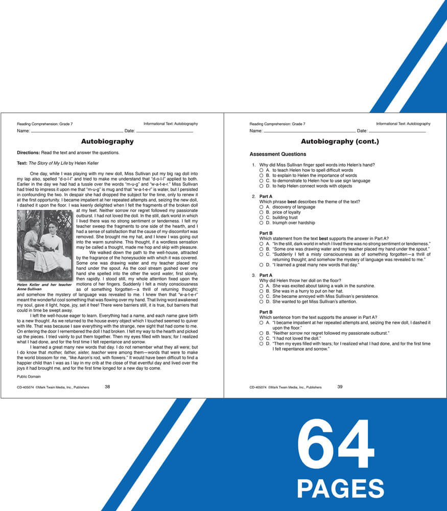Grade 7 Reading Comprehension Resource Book Paperback