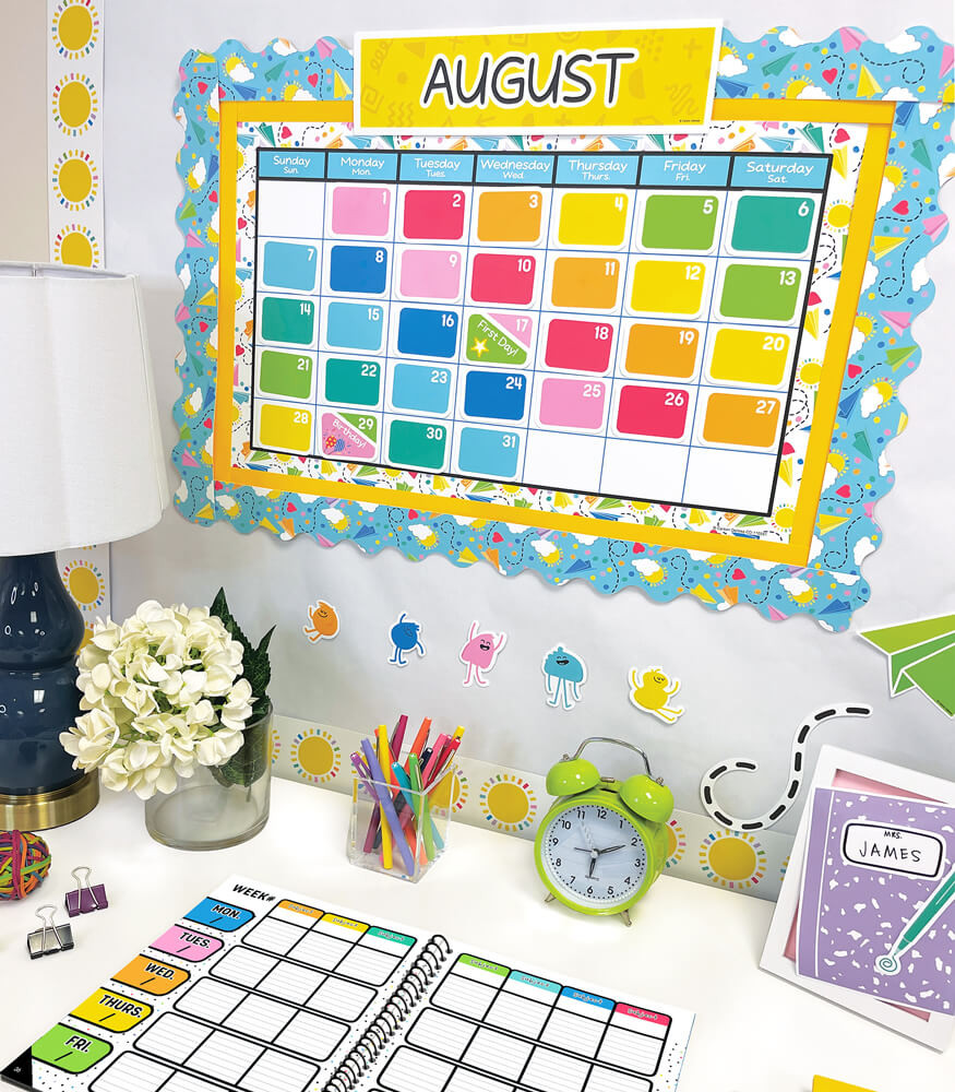 Happy Place Calendar Bulletin Board Set English