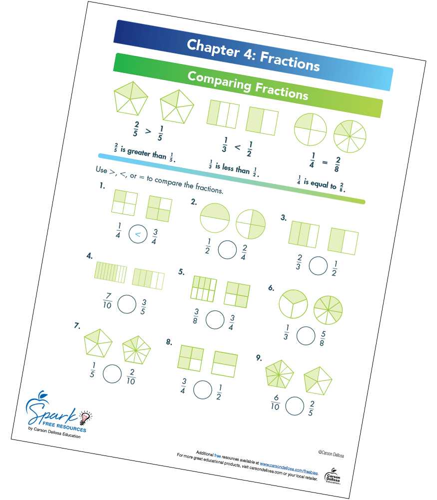 Spectrum Complete Grade 3 Fractions Free Sample | Carson Dellosa