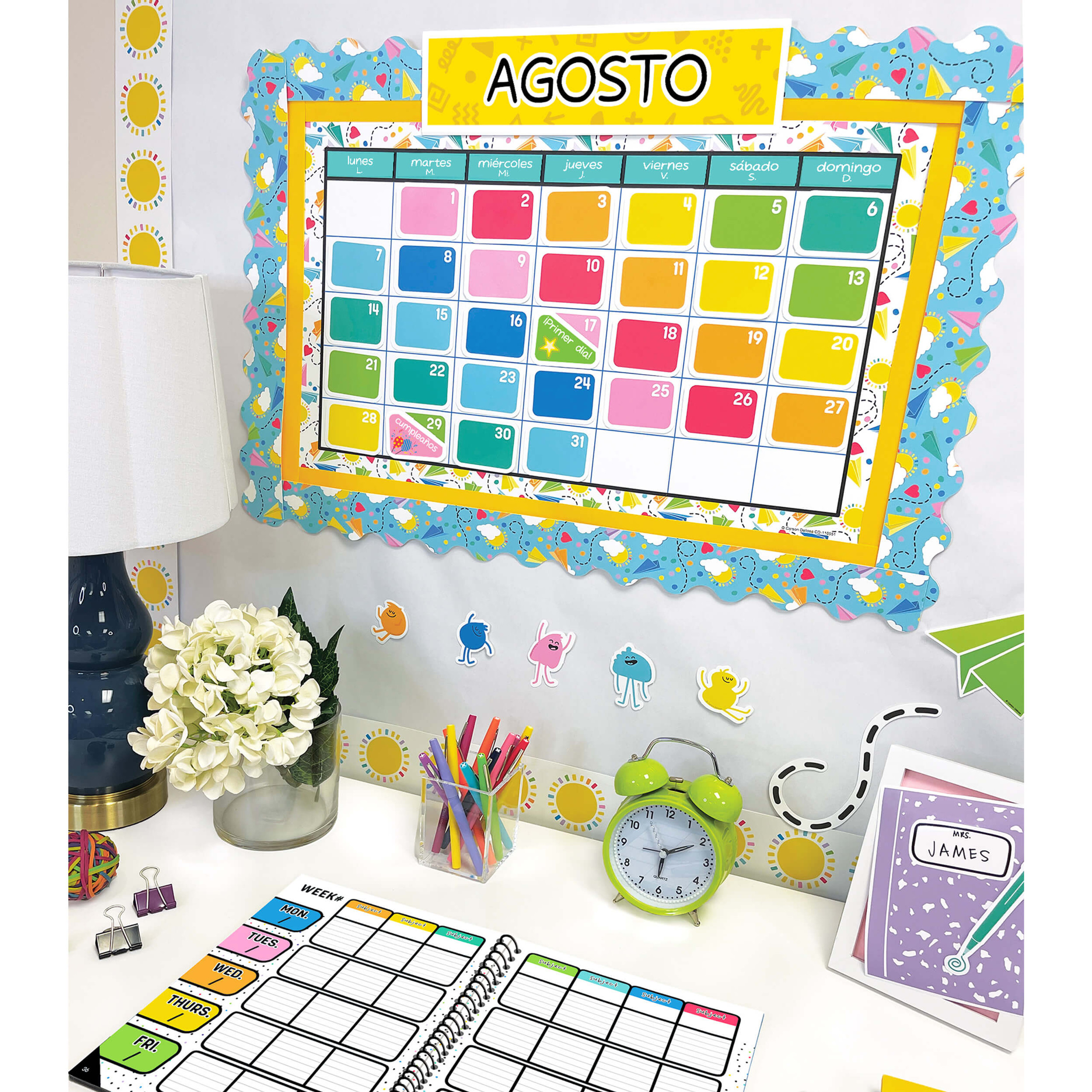 Happy Place Spanish Calendar Bulletin Board Set Spanish