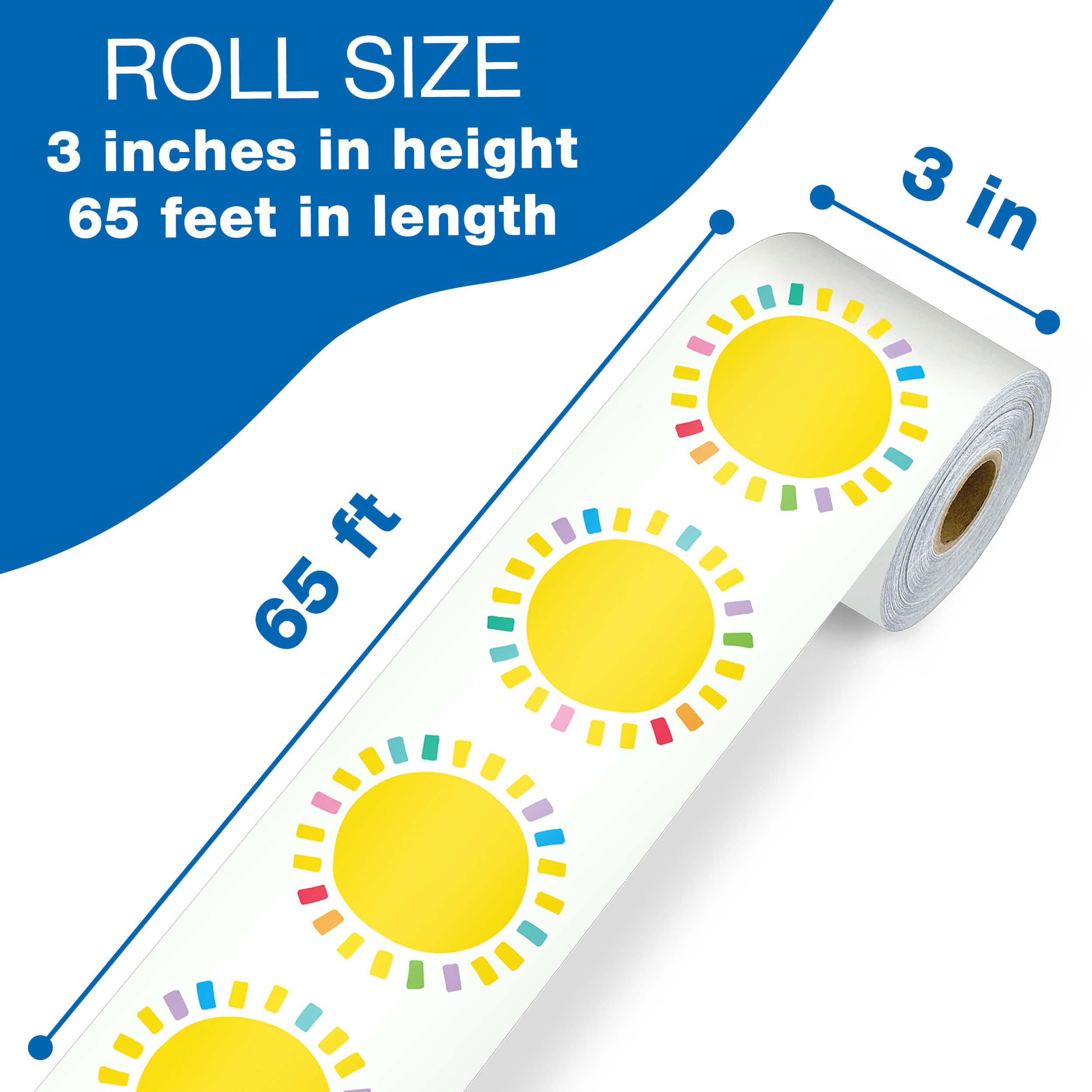 65' Sunshine Rolled Straight Bulletin Board Borders 65'