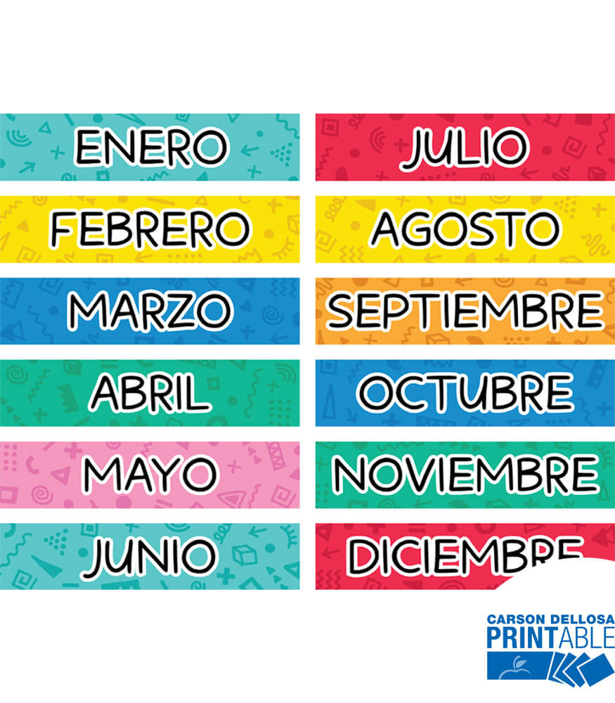 Happy Place Spanish Calendar Companion Printable Bulletin Board Set
