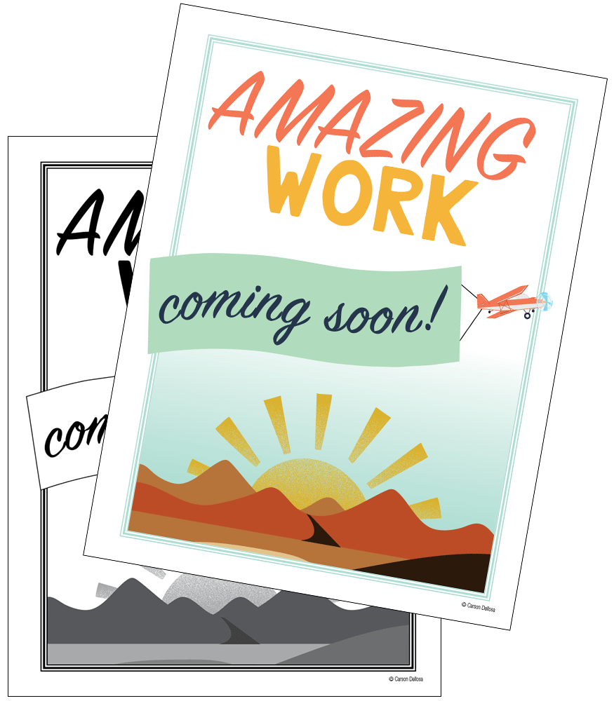 Let's Explore Amazing Work Coming Soon Free Classroom Décor | Carson ...