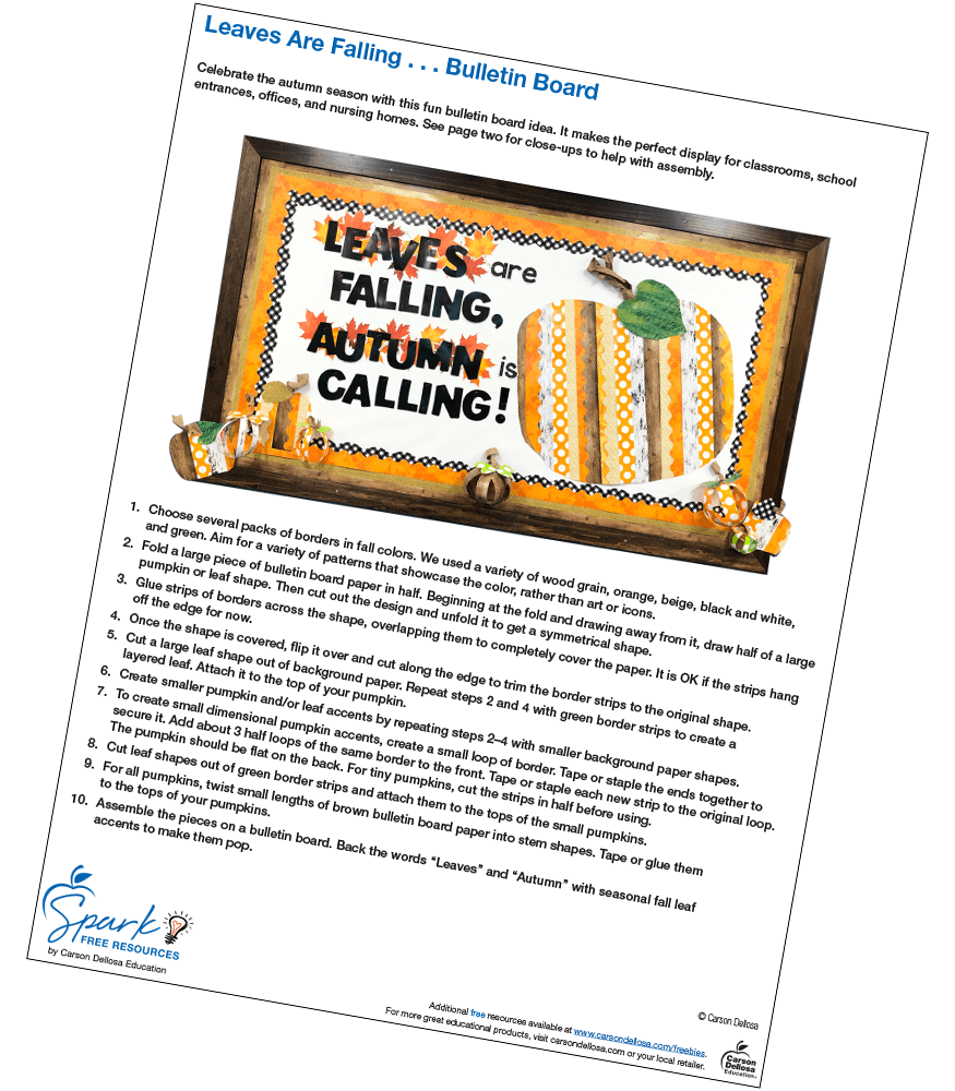 Leaves Are Falling, Autumn Is Calling Bulletin Board Set Idea Free ...