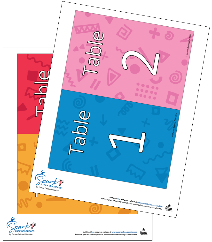 Happy Place Free Table Numbers | Carson Dellosa