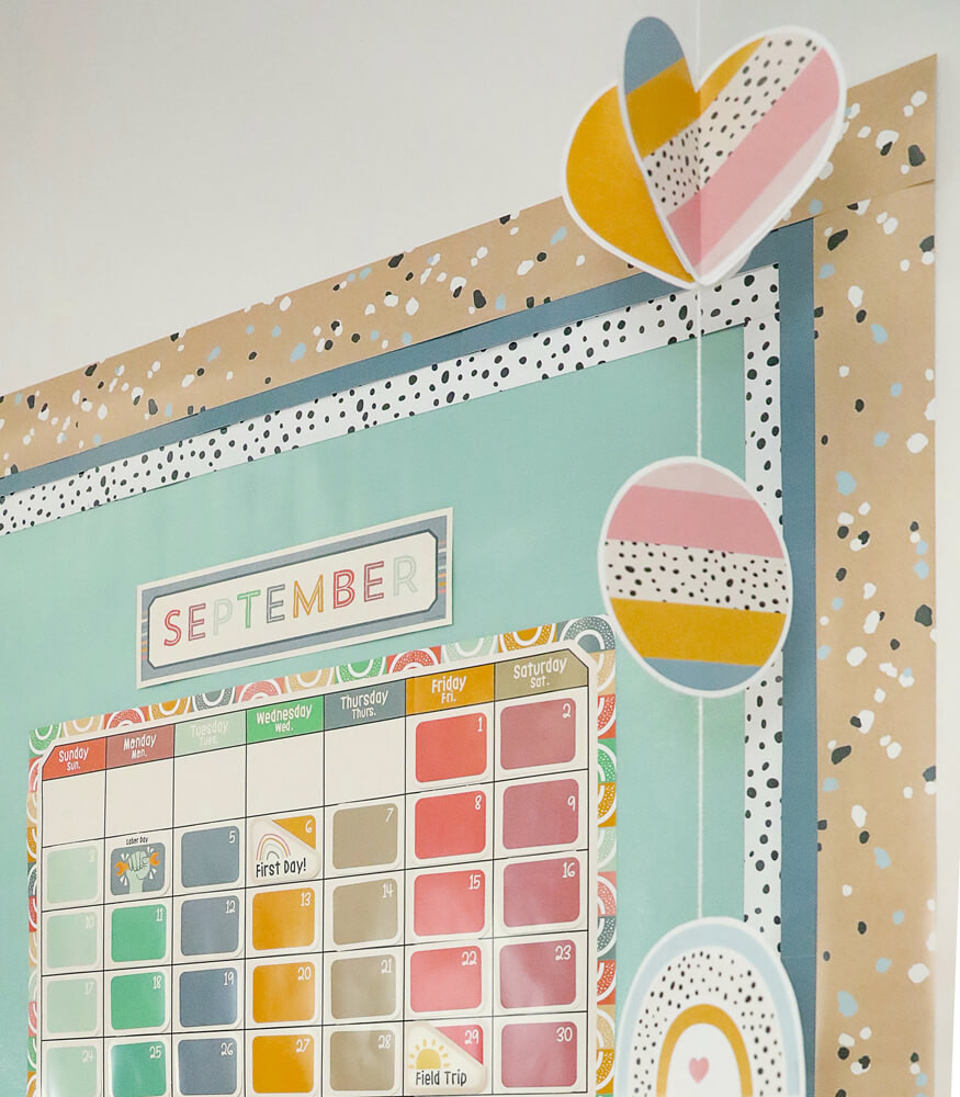 Speckled Kraft Paper Straight Bulletin Board Borders