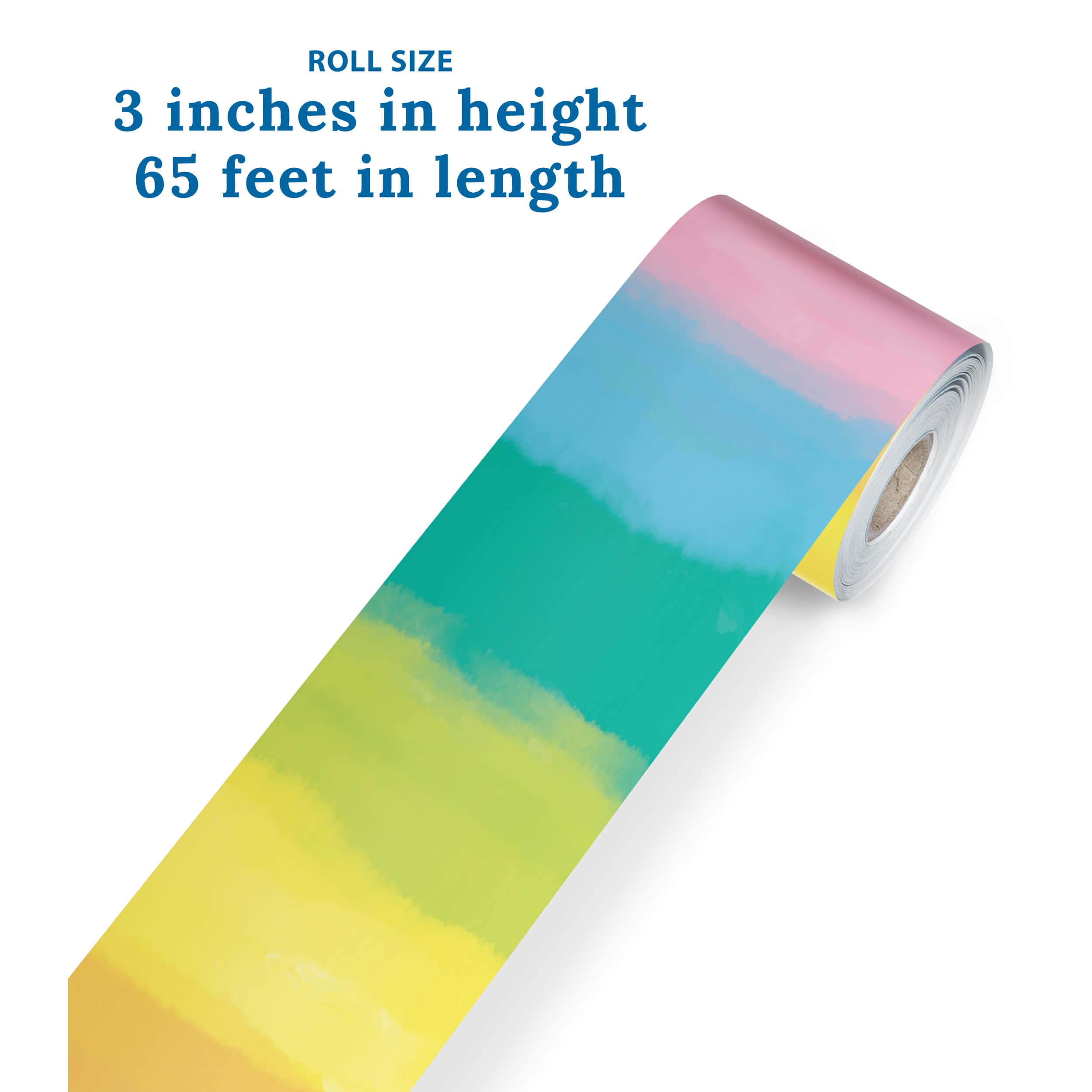 Grade P-12 65' Watercolor Rolled Straight Bulletin Board Borders