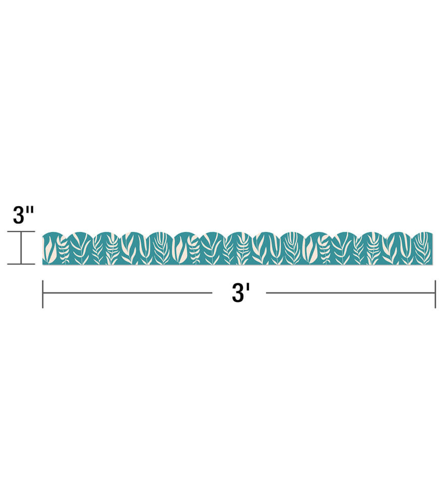Teal with Leaves Scalloped Bulletin Board Borders