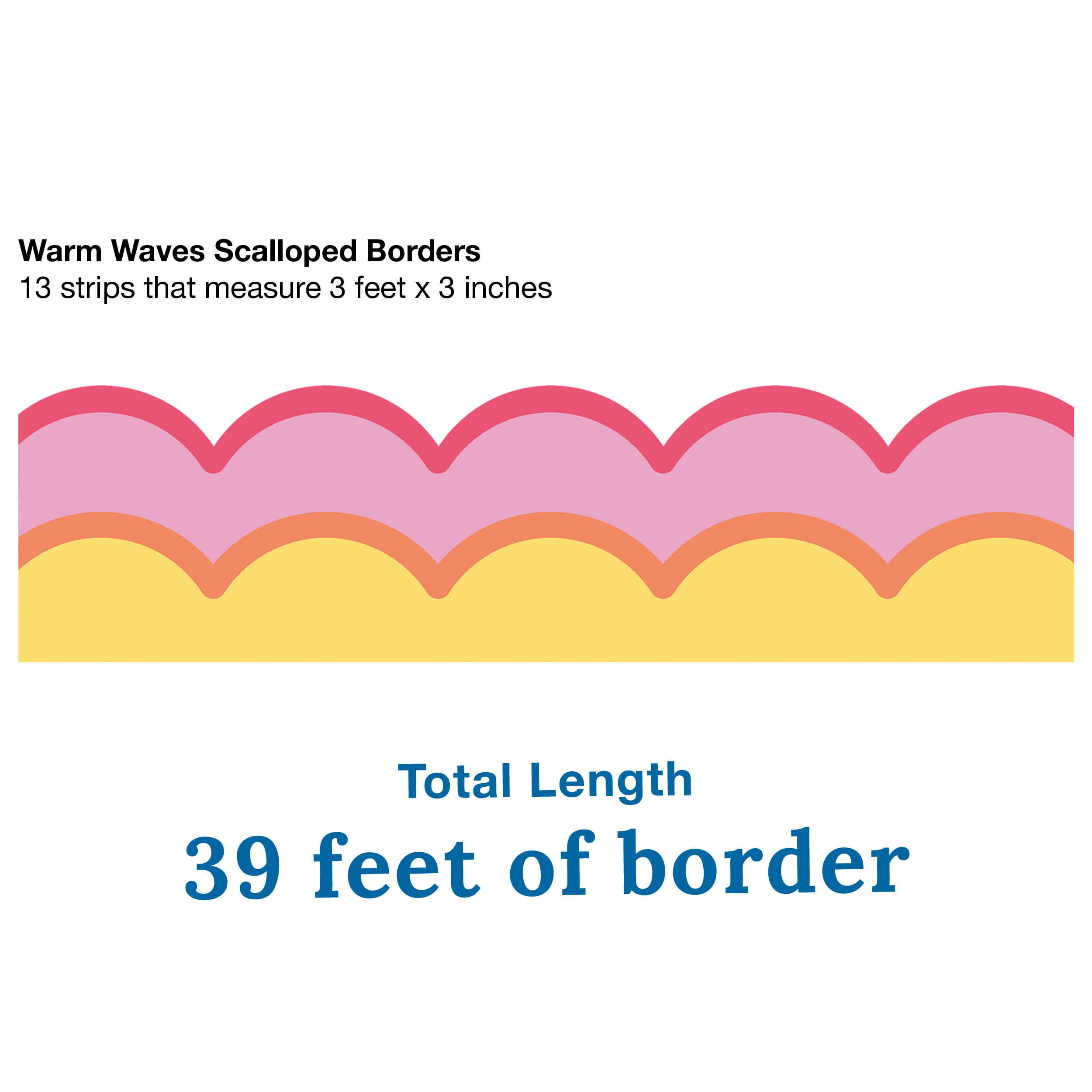 Warm Waves Scalloped Bulletin Board Borders 39'