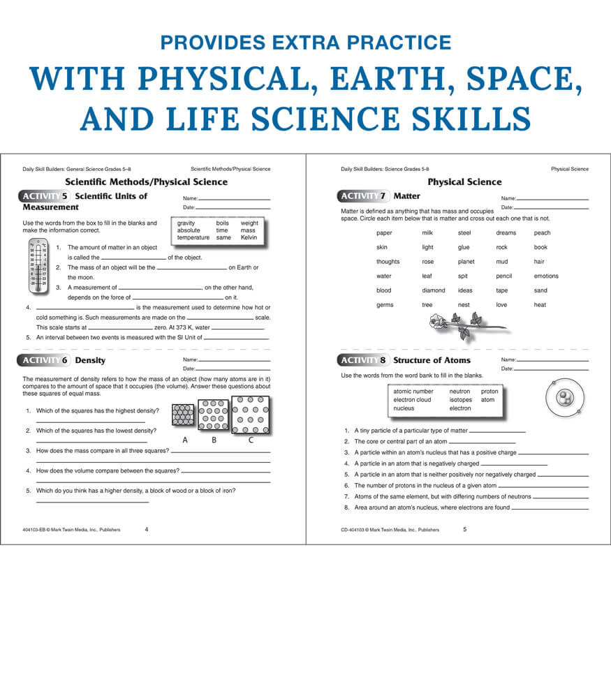 Grade 5-8 Daily Skill Builders General Science Resource Book eBook