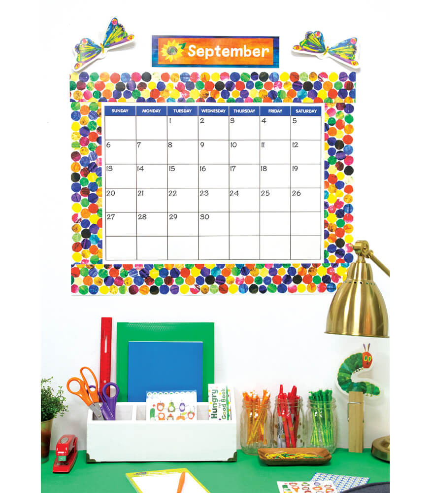 The Very Hungry Caterpillar Dots Straight Bulletin Board Borders