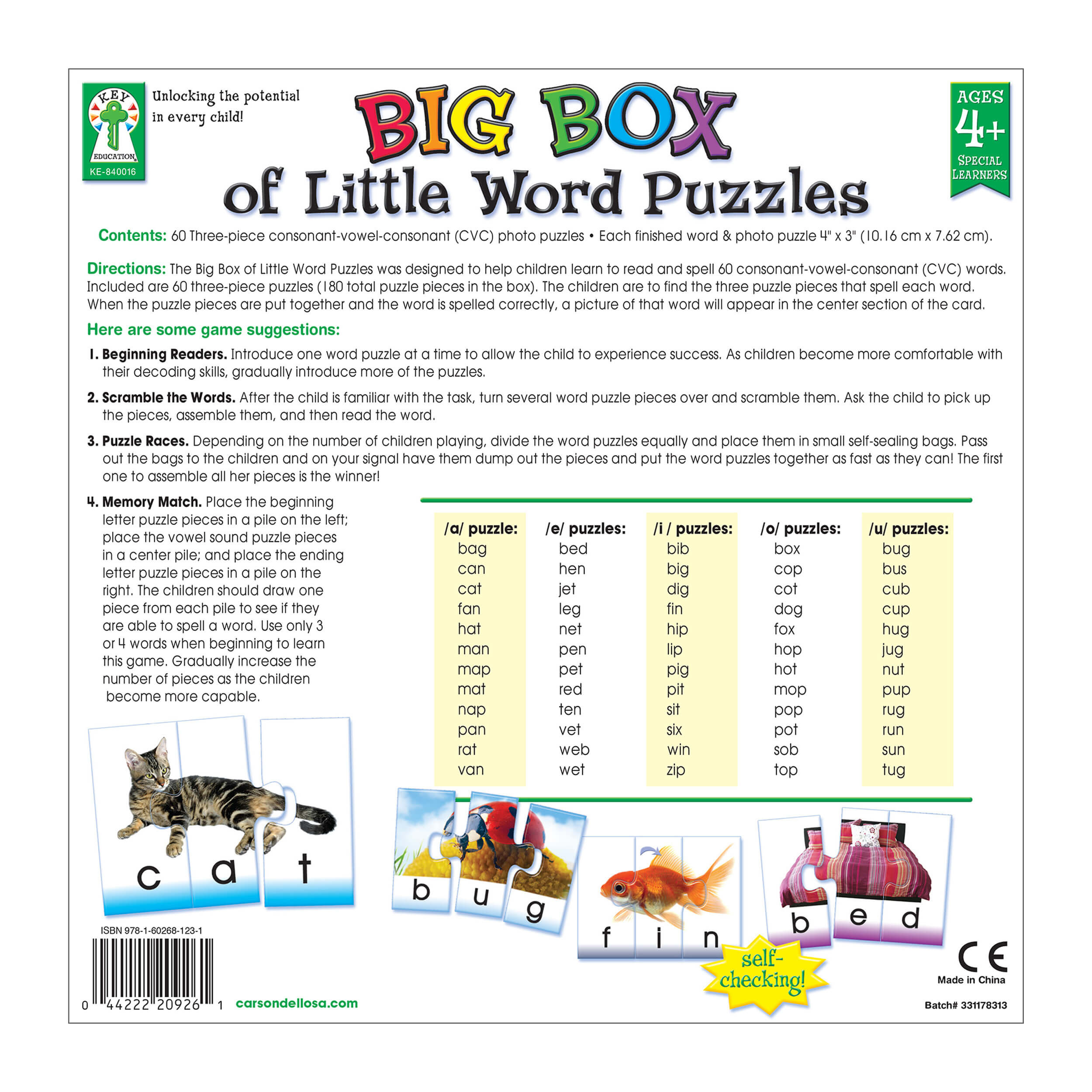 Grade PK-2 Big Box of Little Word Puzzles Puzzle