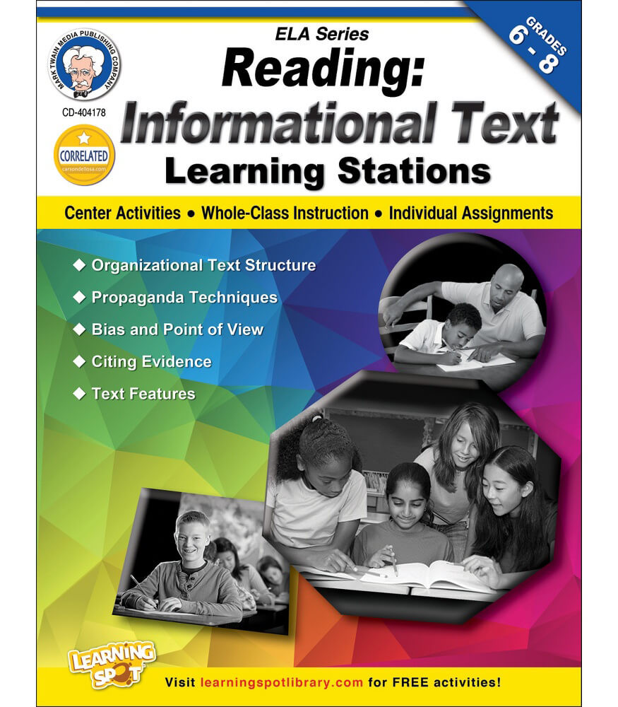 Reading: Informational Text Workbook Grade 6-8 eBook