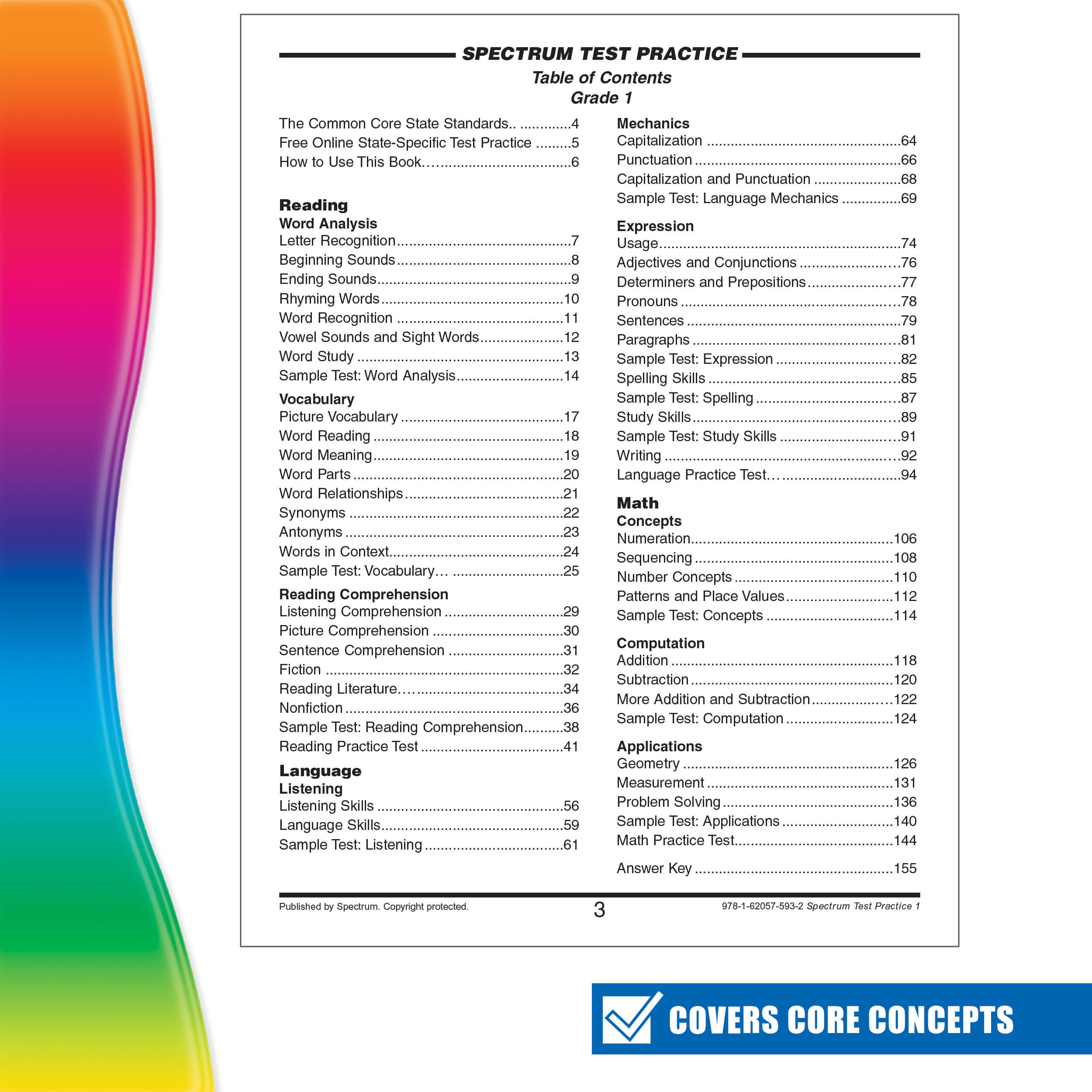 Grade 1 Spectrum Test Practice Workbook eBook (PDF)