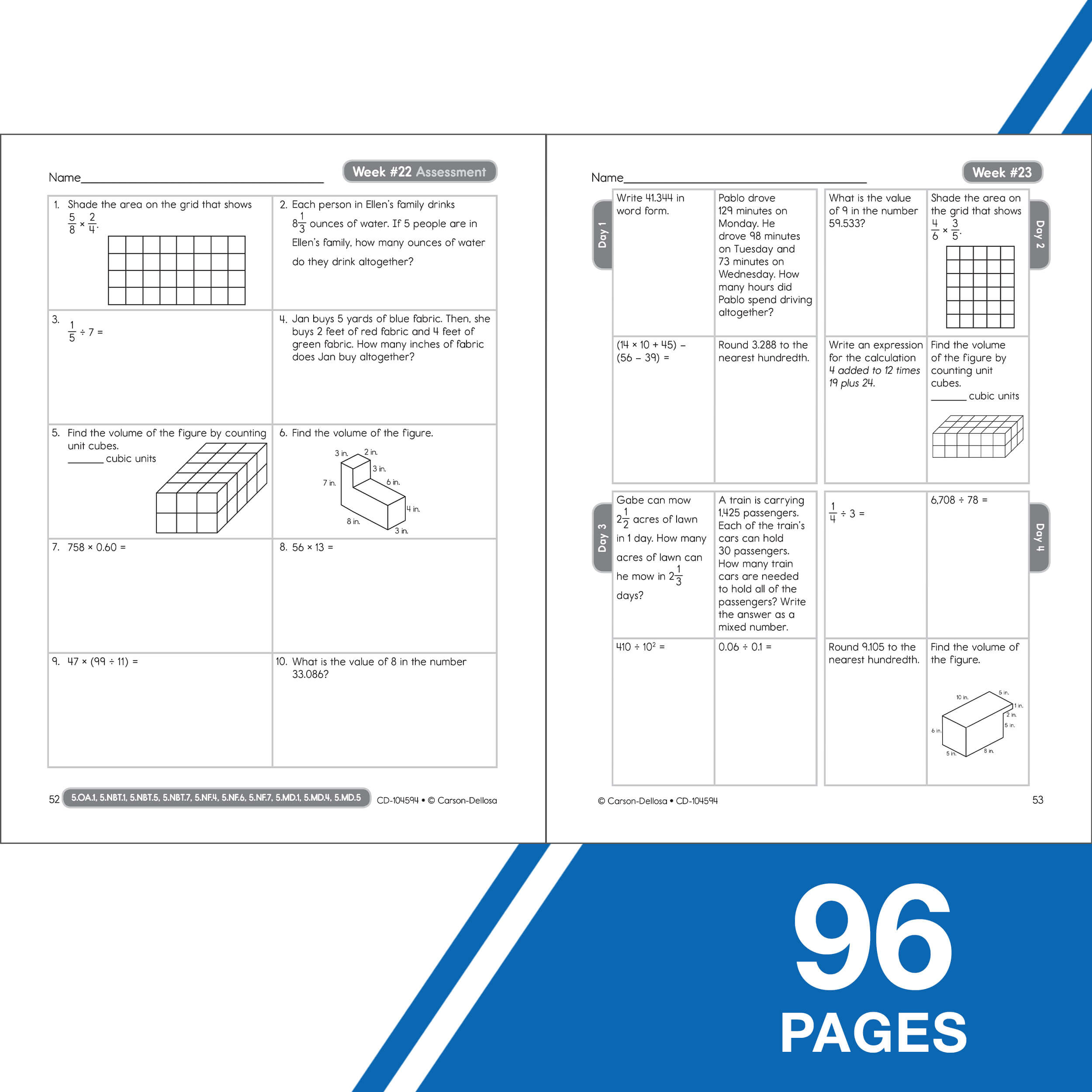 Grade 5 Common Core Math 4 Today Workbook eBook