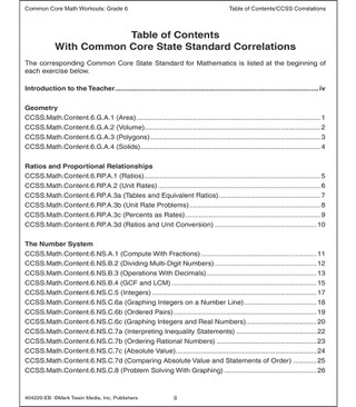 Common Core Math Workouts Resource Book Grade 6 eBook