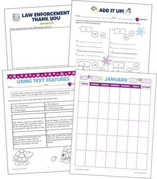 January Monthly Printable Collection Grade 2