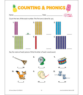 June and July Monthly Printable Collection Grade 2