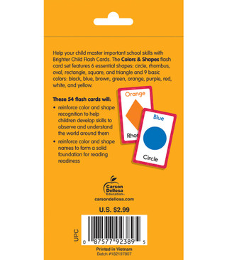 Grade PK-1 Colors and Shapes Flash Cards