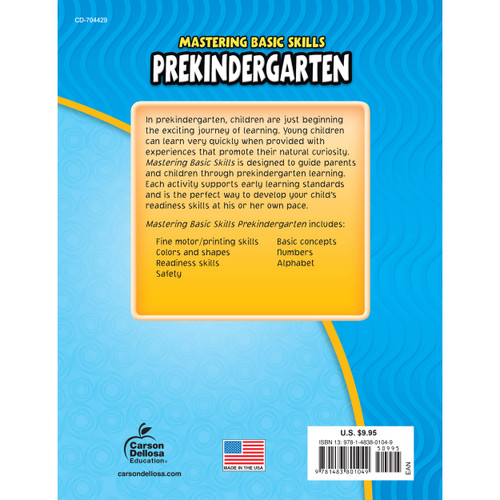 Grade PK-K Mastering Basic Skills PreKindergarten Activity Book Paperback