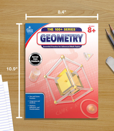 Grade 8-10 The 100+ Series™ Geometry Workbook Paperback