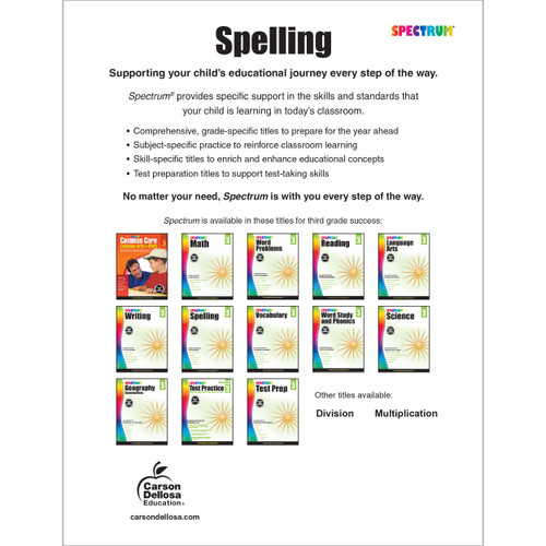 Grade 3 Spectrum Spelling Workbook eBook