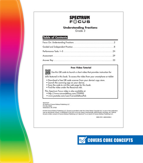 Spectrum Focus: Understanding Fractions Workbook Grade 3 eBook