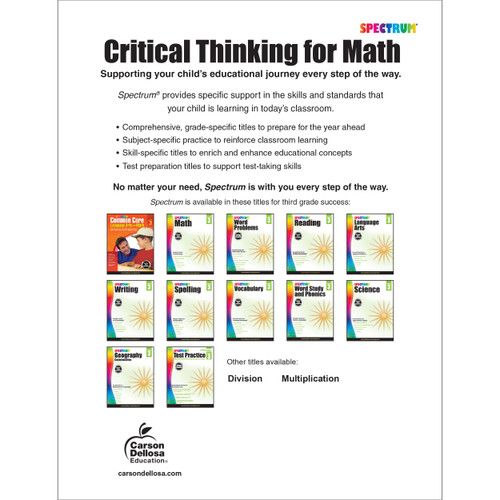 Grade 3 Spectrum Critical Thinking for Math Workbook eBook (PDF)